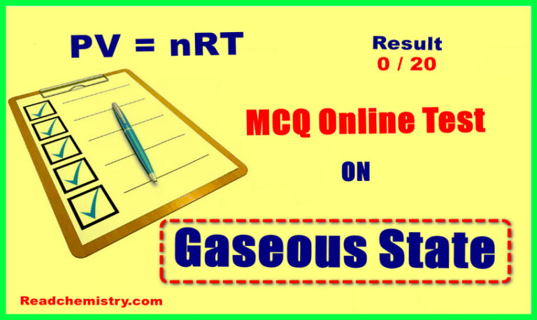 Gaseous state - Online MCQ test | Read Chemistry